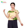 ODM OEM Lotus Patterns Womens Casual Blouses Short Length With Floral Pattern