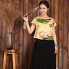 ODM OEM Lotus Patterns Womens Casual Blouses Short Length With Floral Pattern