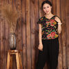 V Neck Original Chinese Style Blouse Customized Modified Shirts For Ladies