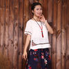 White Breathable Slim Shirt Retro Chinese Style Blouses