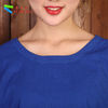 Women Summer Casual Short Sleeve Cotton Blouse None Pattern With Dyed Technics