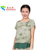 Fashion Designs Womens Casual Blouses 100% Cotton Material With O Neck Collar