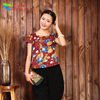 None Decoration Chinese Ladies Blouses , Printed Chinese Blouse For Women