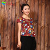 None Decoration Chinese Ladies Blouses , Printed Chinese Blouse For Women