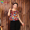 None Decoration Chinese Ladies Blouses , Printed Chinese Blouse For Women