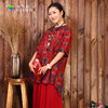 Regular Length Women'S Chinese Blouses , Red Chinese Embroidered Blouses