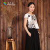 OEM Traditional Chinese Womens Casual Blouses Short Sleeve XS-XXXL