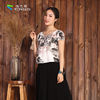 OEM Traditional Chinese Womens Casual Blouses Short Sleeve XS-XXXL
