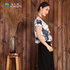 Chinese Culture Pattern Womens Casual Blouses T Shirt For Summer Beach Garden