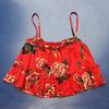 Sexy Printed Sleeveless Halter Crop Top S-XXXL Size , Ruffles Decoration