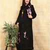 Black Single Breasted Embroidered Winter Coats Chinese Embroidered Jacket