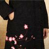 Black Single Breasted Embroidered Winter Coats Chinese Embroidered Jacket