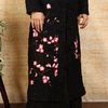 Black Single Breasted Embroidered Winter Coats Chinese Embroidered Jacket