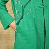 Quilted Embroidery Vintage Chinese Coat , Cotton Long Winter Coats For Ladies