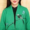 Quilted Embroidery Vintage Chinese Coat , Cotton Long Winter Coats For Ladies