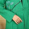 Quilted Embroidery Vintage Chinese Coat , Cotton Long Winter Coats For Ladies