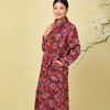Anti Wrinkle Traditional Chinese Winter Coat , 100% Cotton Long Chinese Coat