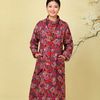 Anti Wrinkle Traditional Chinese Winter Coat , 100% Cotton Long Chinese Coat