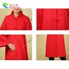Red 100% Cotton Long Chinese Coat , Traditional Chinese Winter Jacket