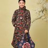 Long Sleeve Chinese Cotton Padded Jacket Floral Pattern Anti Shrink For Lady