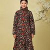 Long Sleeve Chinese Cotton Padded Jacket Floral Pattern Anti Shrink For Lady