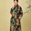 Casual Thick Chinese Padded Jacket , Long Chinese Embroidered Coat For Spring