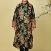 Casual Thick Chinese Padded Jacket , Long Chinese Embroidered Coat For Spring