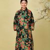Casual Thick Chinese Padded Jacket , Long Chinese Embroidered Coat For Spring