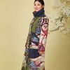 Women Embroidered Cotton Padded Coat , Long Traditional Chinese Winter Clothing