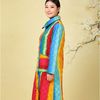 Ladies Thick Chinese Style Winter Coats Floral Pattern With Mandarin Collar