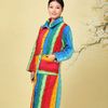 Ladies Thick Chinese Style Winter Coats Floral Pattern With Mandarin Collar