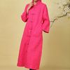 Pink Thick Chinese Cotton Padded Jacket L XL XXL Size With Pockets / Front Open