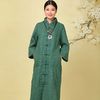Elegant Cotton Long Embroidered Coat , Traditional Chinese Jacket Women