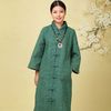 Elegant Cotton Long Embroidered Coat , Traditional Chinese Jacket Women