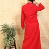 100% Cotton Long Chinese Coat , Soft Women Custom Embroidered Winter Jackets