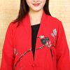 100% Cotton Long Chinese Coat , Soft Women Custom Embroidered Winter Jackets
