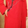 100% Cotton Long Chinese Coat , Soft Women Custom Embroidered Winter Jackets