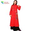 Long Padded Women Embroidered Winter Coats Chinese Style With Single Breasted