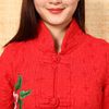 Long Padded Women Embroidered Winter Coats Chinese Style With Single Breasted