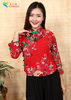 National Style Ladies Cotton Clothing Stand Collar Organic Cotton T Shirts
