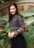 Body Shape Hugging Women Cheongsam Blouse Decorated With Green Button