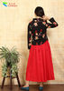 Elegant Long Sleeve Cheongsam Top Black Embroidery Plum Blossom Pattern
