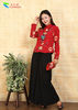 Embroidered Chinese Cheongsam Top , Floral Pattern Traditional Chinese Shirt
