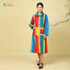 Chinese Style Cotton Winter Clothing Women Cotton Padded Coat Rainbow Color