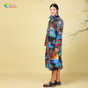 Winter Chinese Cotton Padded Jacket Ink Painting Pattern For Women Clothing