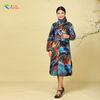 Winter Chinese Cotton Padded Jacket Ink Painting Pattern For Women Clothing