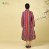 Cotton Material Womens Long Padded Coat With Buckle Chinese National Pattern