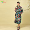 Buckle Ladies Traditional Chinese Padded Jacket With Split Cheongsam Type