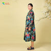 Buckle Ladies Traditional Chinese Padded Jacket With Split Cheongsam Type