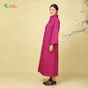 Rose Red Pleated Collar Chinese Cotton Padded Jacket Breathable Custom Size